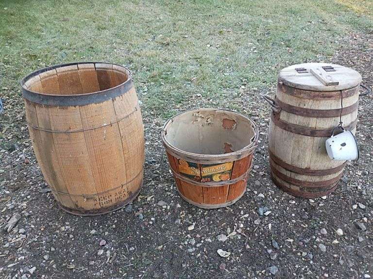 Barrel, Nail Keg, & Apple Basket - Integrity Auctioneers