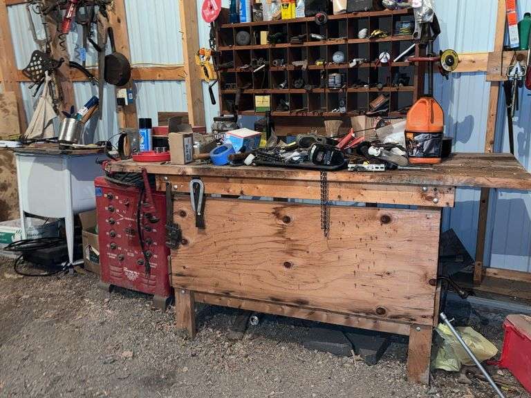 Work Bench, Contents of Workbench, & Cubby - Integrity Auctioneers