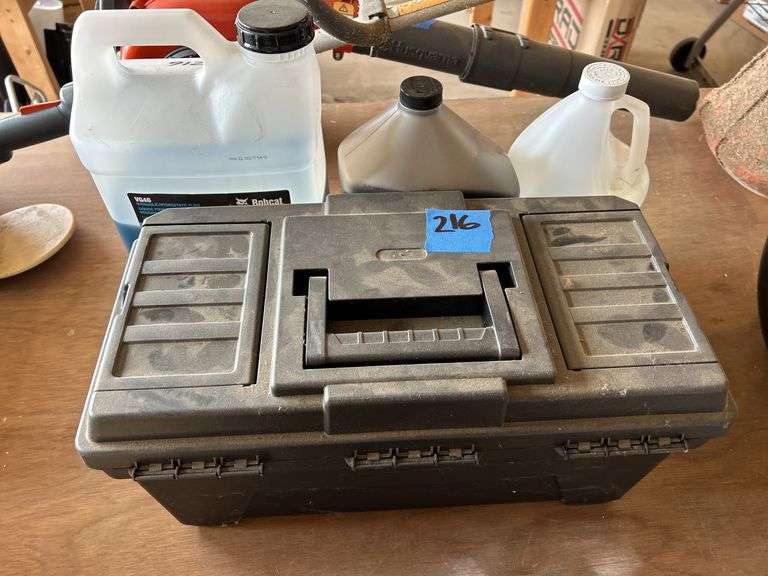 Toolbox with Tools & Bottles of Fluid - Integrity Auctioneers