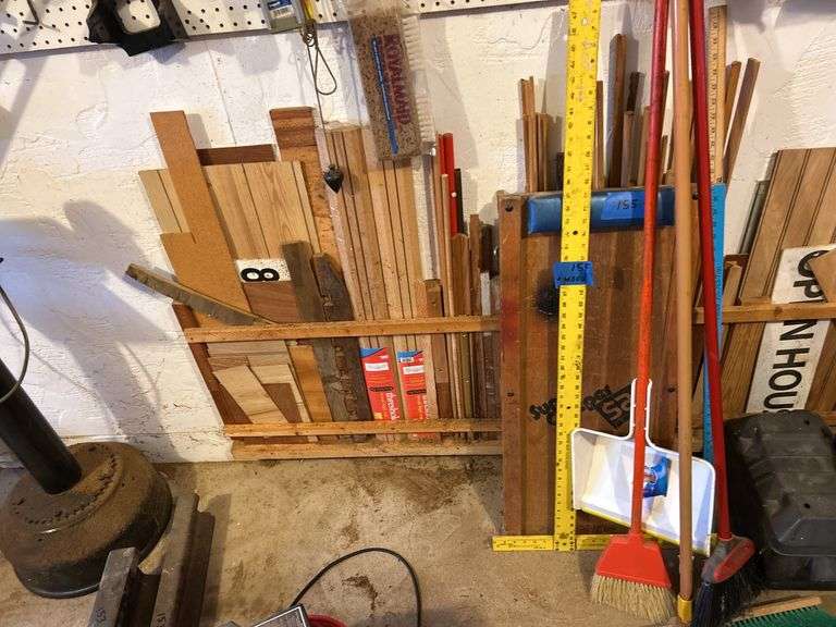 Creeper, T-Square, Brooms, & Wood Pieces - Integrity Auctioneers