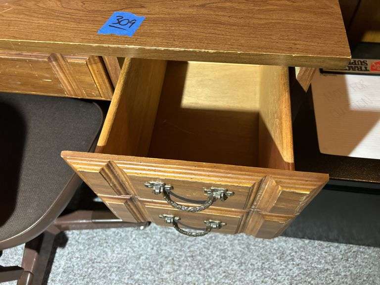 Desk & Contents of Drawer - Integrity Auctioneers