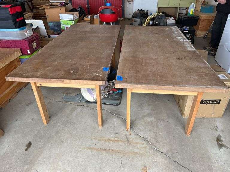 Two Homemade Wood Tables - Integrity Auctioneers