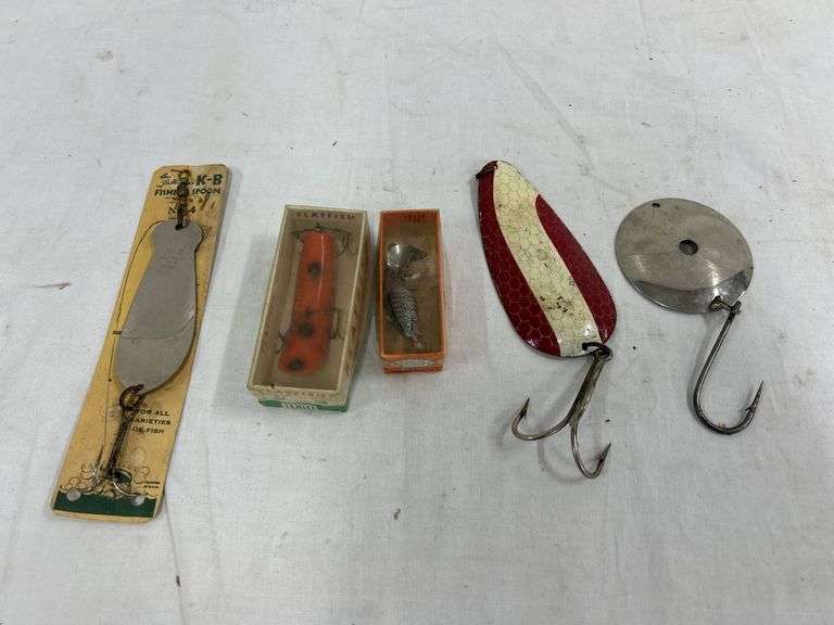 Group of Fishing Lures & Tackle - Johnson Silver Minnow, Flatfish ...