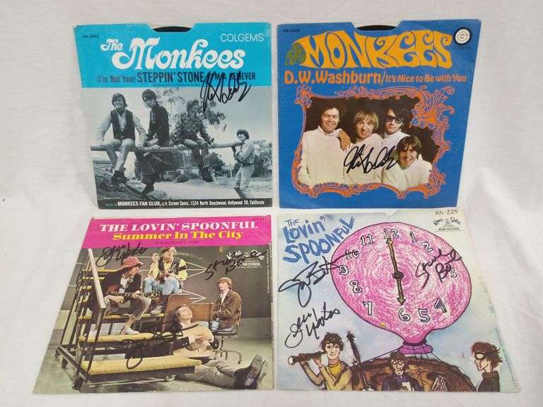 Group of Four Autographed 7-inch Record Picture Sleeves - The Monkeys ...