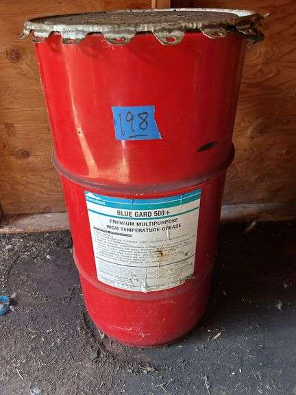Partial 120 Pound Can of Blue Gard 500+ Grease - Integrity Auctioneers