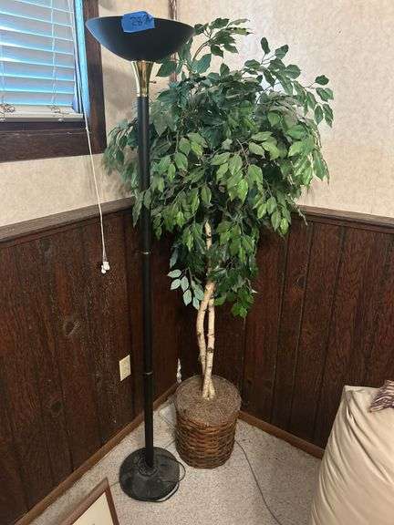 Torchiere Light & Fake Tree - Integrity Auctioneers