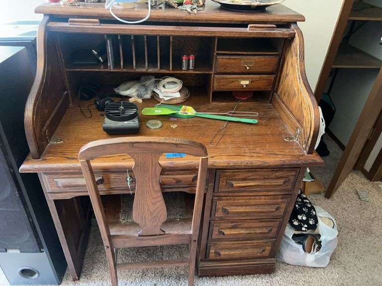 Secretary Style Desk with Contents - Integrity Auctioneers