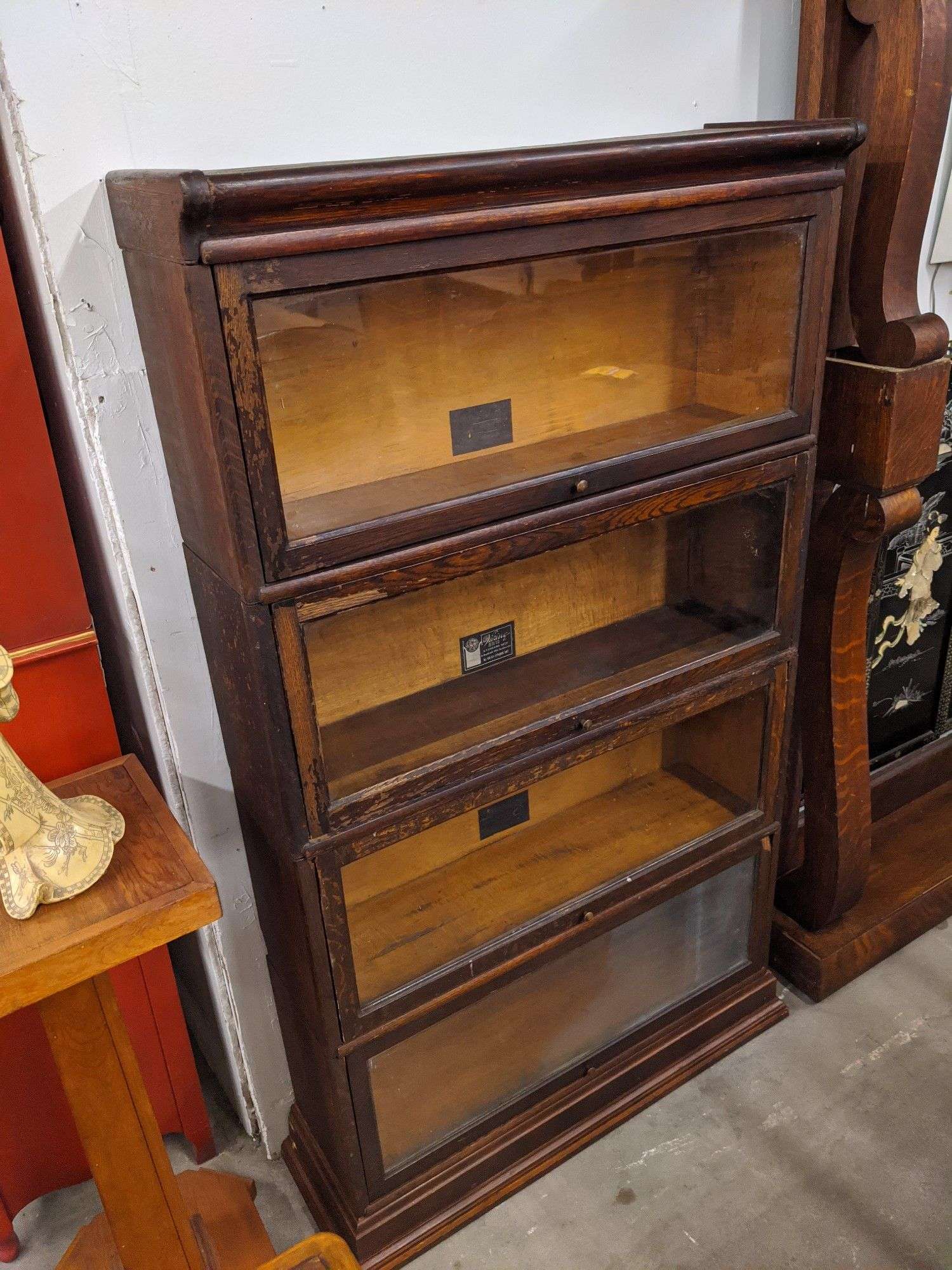 ANTIQUE VIKING OAK 4 SECTION STACKING LAWYER S BOOKCASE Isabell Auction