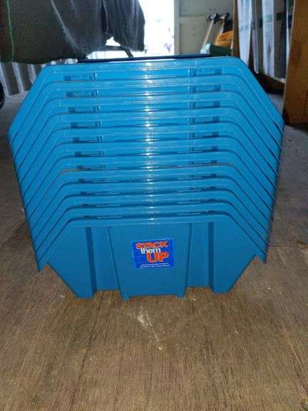 (12) BLUE STACK 'EM UP ORGANIZER BINS - Isabell Auction