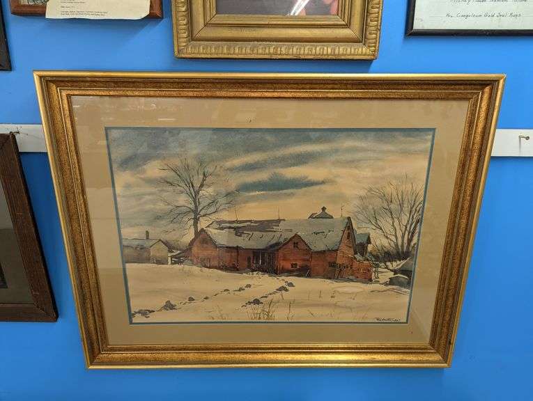 VINTAGE PHIL AUSTIN AWS WATER COLOR IN FRAME (29-IN X 38-IN) - Isabell ...