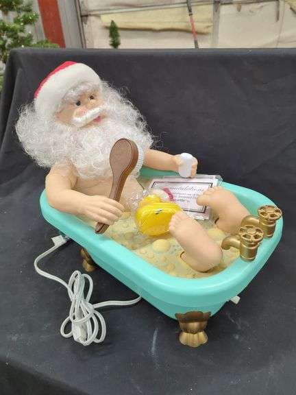 SANTA CLAUS IN BATHTUB ANIMATED FIGURE - Isabell Auction