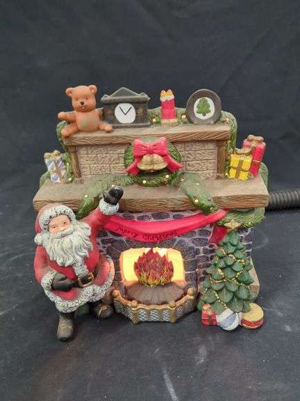 LIGHTED CHRISTMAS FIREPLACE FIGURE (9" TALL) - Isabell Auction