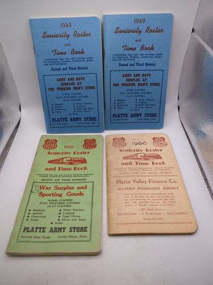 VINTAGE 1949, 1949, 1955, & 1966 SENIORITY ROSTER & TIME BOOKS ...