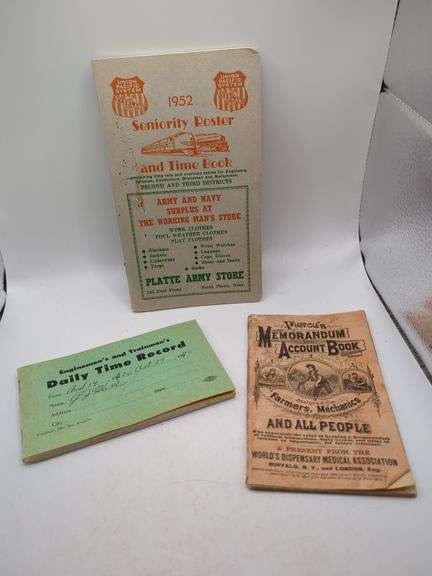 VINTAGE 1952 UPRR SENIORITY ROSTER & TIME BOOK, DAILY TIME RECORD BOOK ...