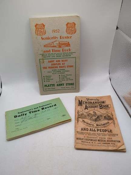 VINTAGE 1952 UPRR SENIORITY ROSTER & TIME BOOK, DAILY TIME RECORD BOOK ...