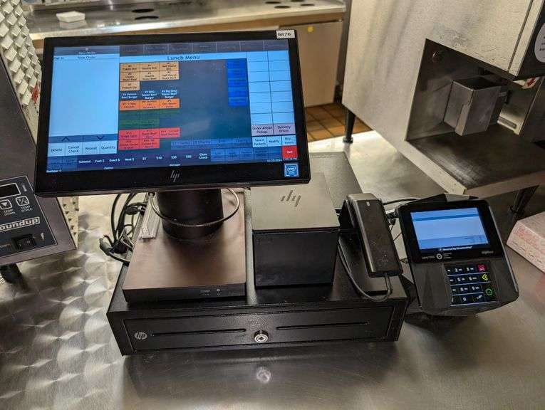 HP ENGAGE TOUCH SCREEN POS SYSTEM WITH REGISTER DRAWER, RECEIPT PRINTER ...