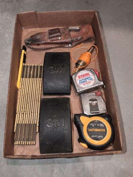 FOLDING TAPE MEASURE, SANDING BLOCKS, PLIERS, PLUMB, TAPE MEASURES ...