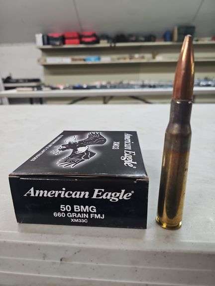 10CT AMERICAN EAGLE XM33 50 CAL BMG AMMO - Isabell Auction