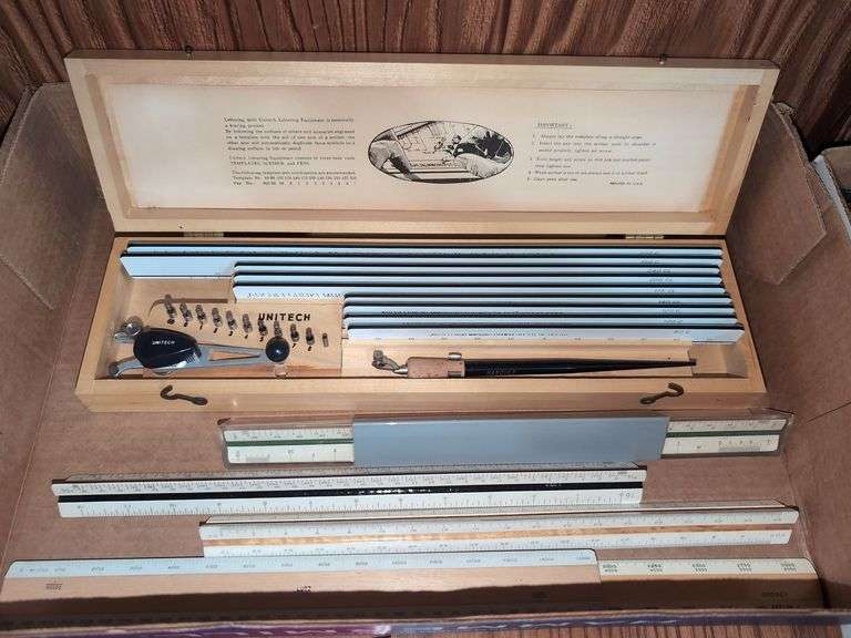 (O) UNITECH LETTERING EQUIPMENT & ASST'D RULERS - Isabell Auction