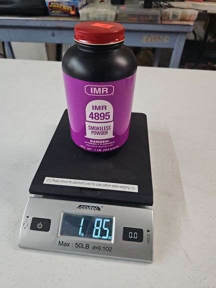 1LB IMR 4895 SMOKLESS POWDER (OPENED) - Isabell Auction