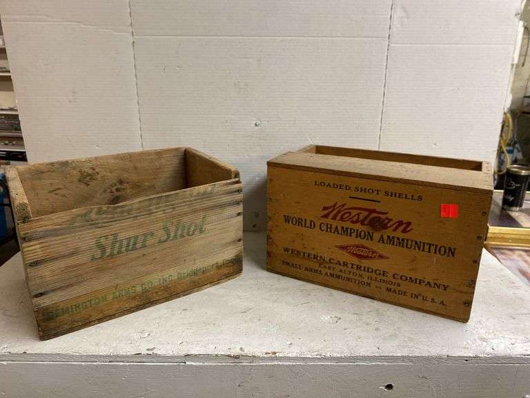 (2) WOODEN BULLET BOXES - Isabell Auction