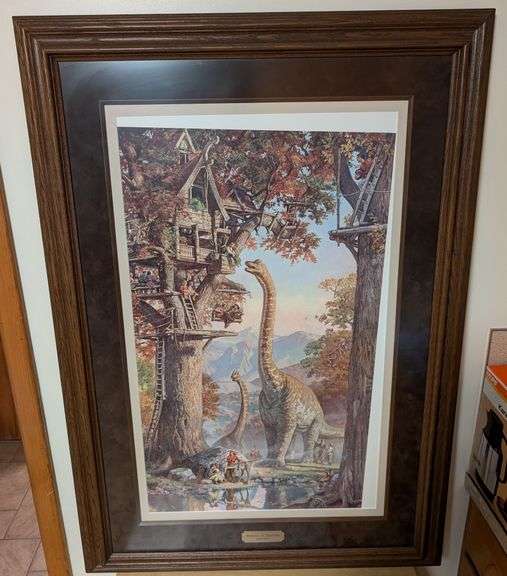 (L) "MORNING IN TREETOWN" BY JAMES GURNEY SIGNED DINOTOPIA PRINT IN ...