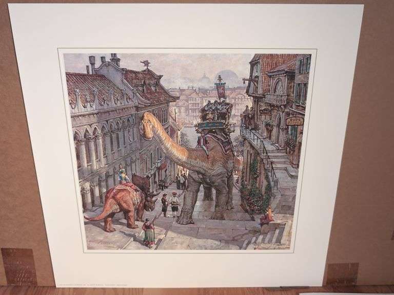 (S) "STREP STREET" BY JAMES GURNEY SIGNED & NUMBERED DINOTOPIA PRINT ...