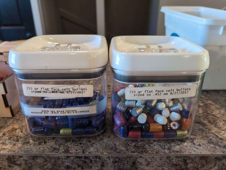 (2) CONTAINERS 255-GR. FLAT FACE COLT BULLETS SIZED TO .452 - Isabell ...