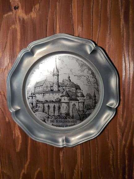 (O) 7-1/2" GERMAN PEWTER COLLECTOR WALL PLATE - Isabell Auction