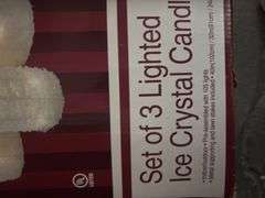 SET OF 3 LIGHTED ICE CRYSTAL CANDLES - Isabell Auction