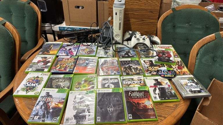 X-BOX 360 GAME SYSTEM WITH ASSORTED GAMES - Isabell Auction