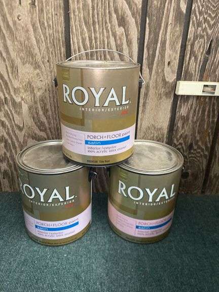 (3) 1 GAL. ROYAL TILE RED, NEUTRAL AND DEEPTONE BASE SATIN PAINT ...