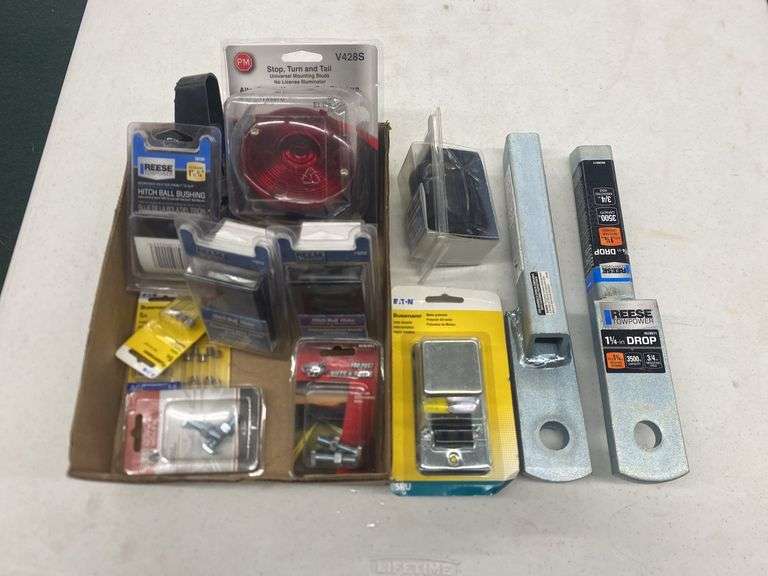 DRAW BARS, TAIL LIGHT, HITCH BALL BUSHING, FUSE HOLDER, FUSES, ETC ...
