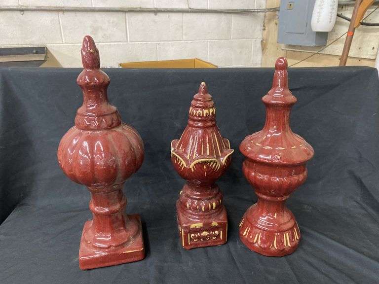 (3) 17” CERAMIC FINIALS - Isabell Auction
