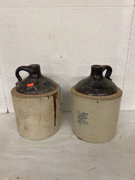 (2) 10” STONEWARE JUGS - Isabell Auction