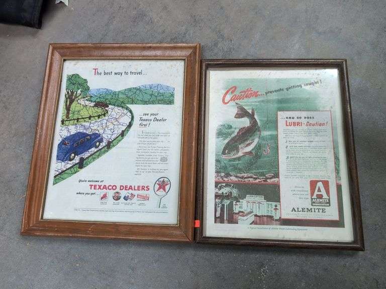 (2) VINTAGE ADVERTISEMENTS IN FRAMES - Isabell Auction