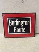 BURLINGTON ROUTE METAL SIGN - Isabell Auction