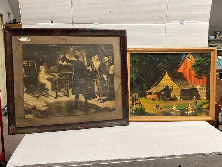(2) 27” x 22” & 22” x 18” FRAMED ARTWORK - Isabell Auction