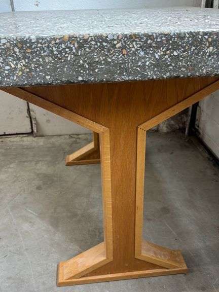 CUSTOM STONE TOP TABLE (TABLE TOP IS 32” X 40” X 3” THICK STONE ...