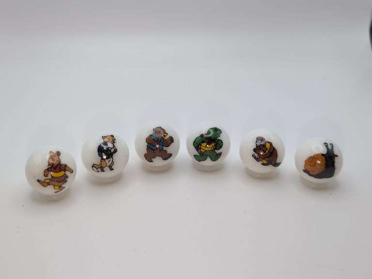 (6) FRANKLIN T.V. SERIES CHARACTER MARBLES (15/16") - Isabell Auction