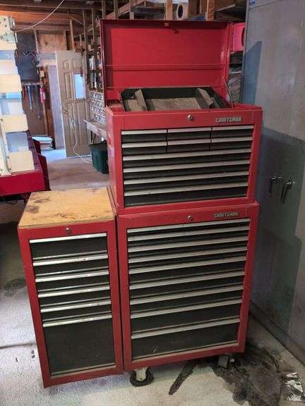 CRAFTSMAN 9-DRAWER ROLL AROUND TOOL BOX WITH 10-DR. TOP BOX & 6-DR ...