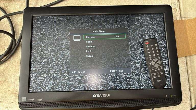 13” SANSUI TV WITH REMOTE (NO STAND) - Isabell Auction