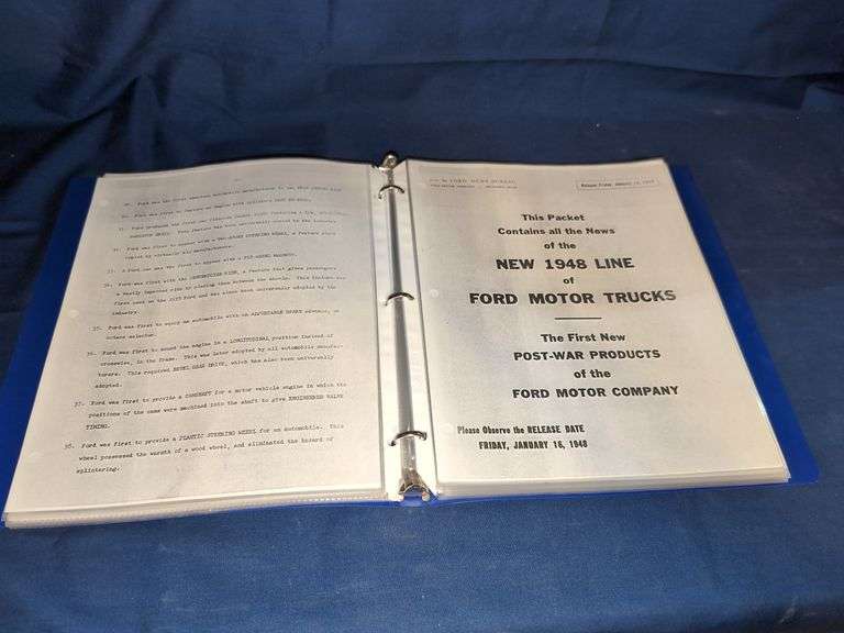 FORD STORY/ADVERTISEMENT BINDER - Isabell Auction