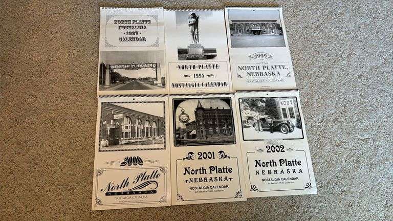 6-NORTH PLATTE NEBRASKA NOSTALGIA CALENDARS BY JIM BECKIUS 1997-2002 ...