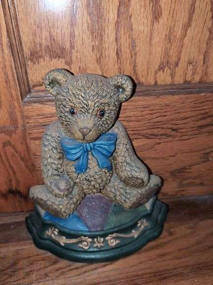 (L) CAST IRON TEDDY BEAR DOOR STOP - Isabell Auction