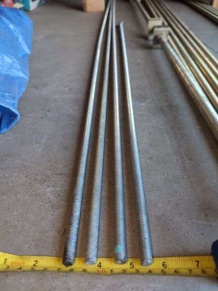 (4) PCS. THREADED ROD ((1) 10-FT., (1) 80", (1) 6-FT. & (1) 32 ...