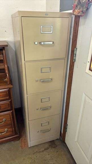 (BG) HON 4-DRAWER METAL FILE CABINET 52”T X 25”D X 15W ( WITH ...