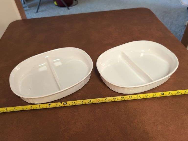 (2) DIVIDED CORNINGWARE DISHES - Isabell Auction