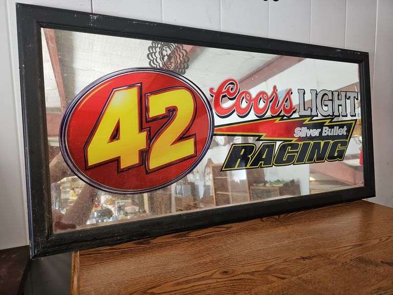 19" X 39" COORS LIGHT RACING MIRROR - Isabell Auction