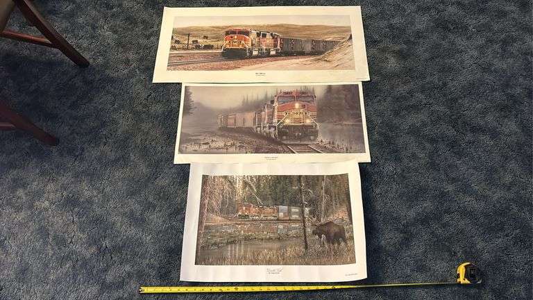 3- TRAIN PRINTS BY GREG GARRETT - Isabell Auction